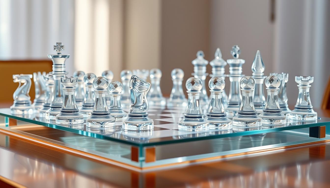 Crystal chess set store